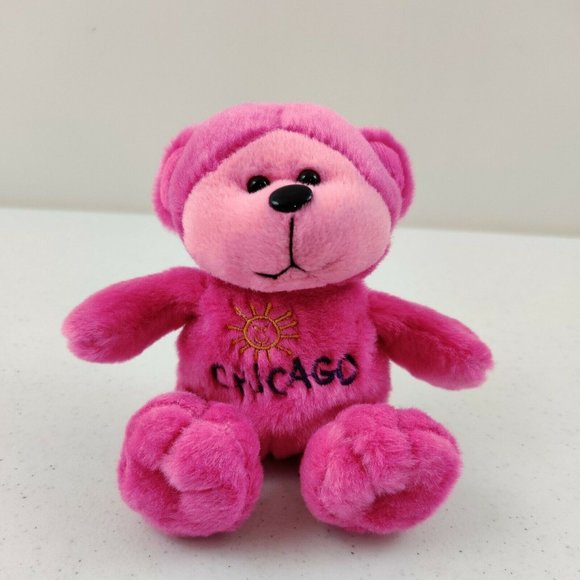 Toys | Plushland Pink Souvenir Stuffed Bear Chicago | Poshmark